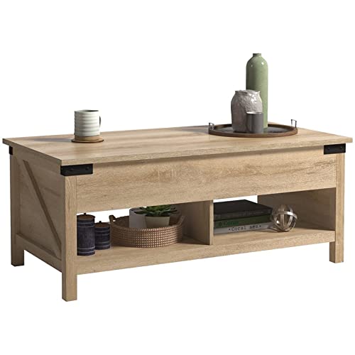 Sauder Bridge Acre Wood Lift-Top Coffee Table in Orchard Oak, Orchard Oak Finish