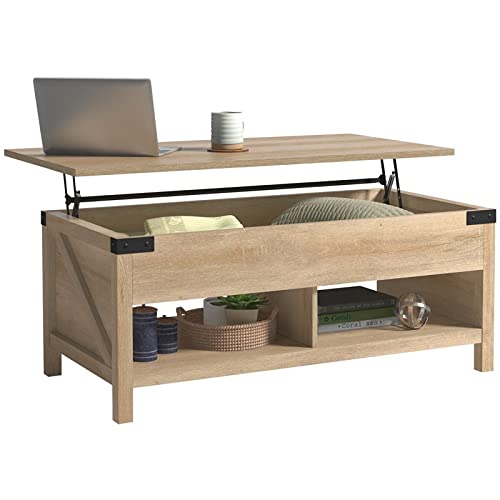 Sauder Bridge Acre Wood Lift-Top Coffee Table in Orchard Oak, Orchard Oak Finish