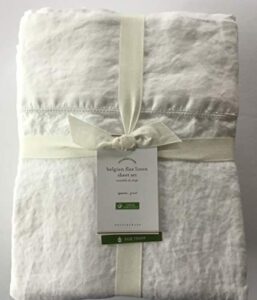 pottery barn belgian linen flax sheet set ~queen~*white*~