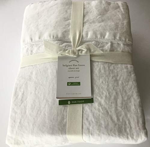 Pottery Barn Belgian Linen Flax Sheet Set ~Queen~*White*~