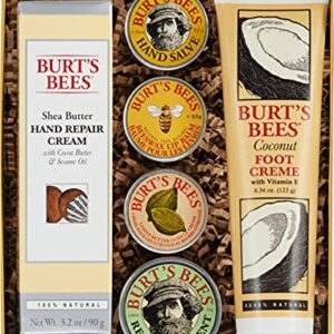 Burt's Bees Easter Basket Stuffers Gifts, 5 Body Care Products, Classics Set - Original Beeswax Lip Balm, Cuticle Cream, Hand Salve, Res-Q Ointment, Hand Repair Cream & Foot Cream, in Giftable Tin