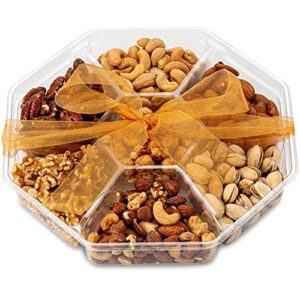 Holiday Nuts Gift Baskets for Families, 7 Variety Christmas Gift Basket, Healthy Gourmet Food Gifts for Delivery Prime, Fresh Fruit Nut Gift Box, Sympathy Gifting Ideas for Men Woman Mom Dad Grandma