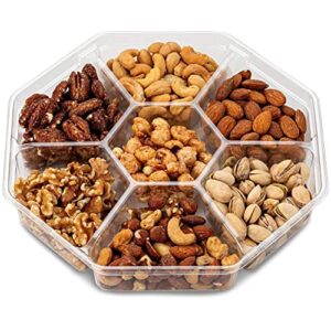 Holiday Nuts Gift Baskets for Families, 7 Variety Christmas Gift Basket, Healthy Gourmet Food Gifts for Delivery Prime, Fresh Fruit Nut Gift Box, Sympathy Gifting Ideas for Men Woman Mom Dad Grandma