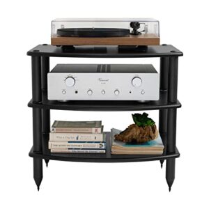 Pangea Audio Vulcan Three Shelf Audio Stereo Rack, Media Stand, and Components Cabinet 3 Shelf Rosenut Red