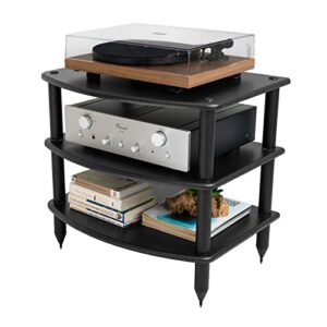 Pangea Audio Vulcan Three Shelf Audio Stereo Rack, Media Stand, and Components Cabinet 3 Shelf Rosenut Red