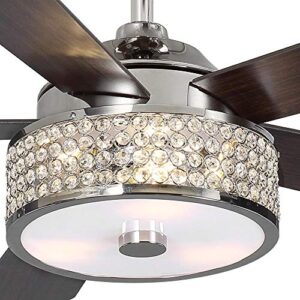 Home Decorators Collection Montclaire 52 in. LED Polished Nickel Ceiling Fan with Light Kit and Remote Control