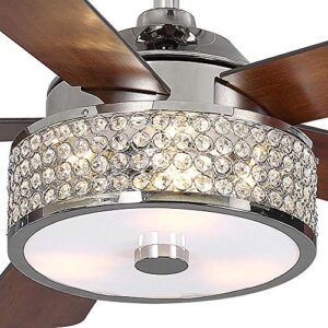 Home Decorators Collection Montclaire 52 in. LED Polished Nickel Ceiling Fan with Light Kit and Remote Control