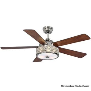 Home Decorators Collection Montclaire 52 in. LED Polished Nickel Ceiling Fan with Light Kit and Remote Control