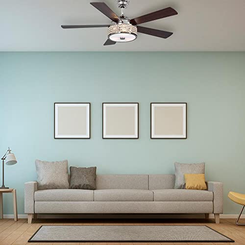 Home Decorators Collection Montclaire 52 in. LED Polished Nickel Ceiling Fan with Light Kit and Remote Control