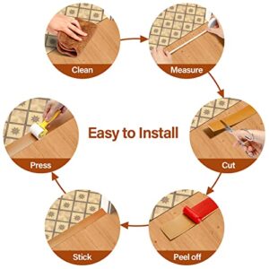 6.56Ft Vinyl Floor Transition Strip Self Adhesive,Rubber Threshold Strip for Doorways 1.97'' Width,Peel and Stick Transition Strip for Laminate Flooring,Wood Grain Look(Brown),DIY Installation