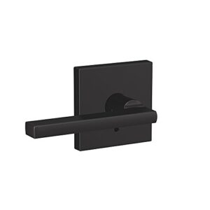 schlage custom fc21 lat 622 col latitude lever with collins trim hall-closet and bed-bath lock, matte black