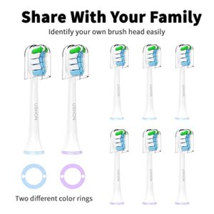 USHON Replacement Toothbrush Heads for Philips Sonicare Click-on Toothbrushes, Brush Heads Compatible with Phillips Sonicare Snap-on Electric Tooth Brushes, 8 Pack