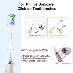 USHON Replacement Toothbrush Heads for Philips Sonicare Click-on Toothbrushes, Brush Heads Compatible with Phillips Sonicare Snap-on Electric Tooth Brushes, 8 Pack