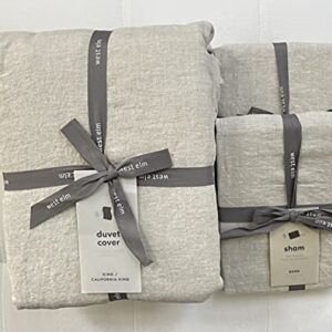 West Elm European Flax Linen Duvet Cover King/Cali King & Two Euro Shams *~Natural Flax~*