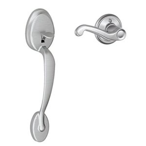 schlage fe285 ply 626 fla rh plymouth trim lower half front entry handleset with flair right hand lever, satin chrome