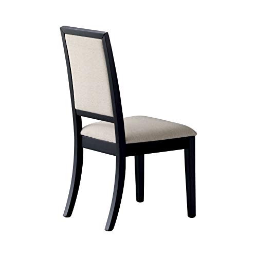 Coaster Home Furnishings Louise Upholstered Dining Side Chairs Black and Cream (Set of 2)