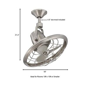 Home Decorators Collection Bentley II 18 in. Oscillating Brushed Nickel Ceiling Fan