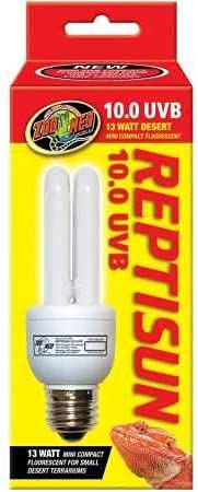 Zoo Med ReptiSun 10.0 UVB Mini Compact Flourescent Replacement Bulb 13 Watts (6" Bulb) - Pack of 3