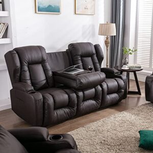 76" RV Loveseat Recliner | Double Recliner RV Sofa & Console | Wall Hugger Reclining RV | RV Theater Seats | RV Couch | RV Theater Seating 3 Seater | RV Furniture Manual Recliner Chair