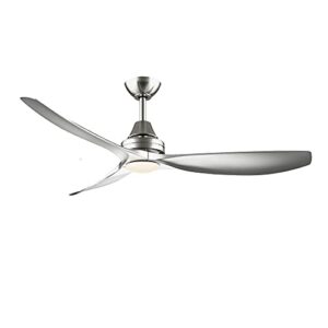 levanto 52 in. integrated led indoor/outdoor brushed nickel ceiling fan with light kit