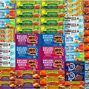 Healthy Snack Bars To Go & Bars Gift Variety Pack (Care Package 66 Count) Comes in Elegant LA Signature Gift Box -Bulk Sampler Bars Military Care Package, Office Meetings & More