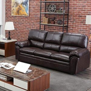 bestmassage sofa pu leather sofa sleeper sofa contemporary sofa couch for living room furniture modern futon (three seat).