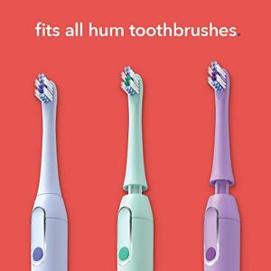 hum Replacement Heads, hum Toothbrush Heads with Floss Tip Bristles for Smart Toothbrush, Purple, 2 Pack