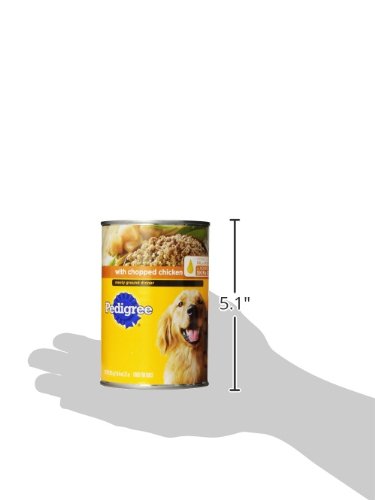 PEDIGREE CHOPPED GROUND DINNER Adult Canned Soft Wet Dog Food with Chicken, 22 oz. Cans 12 Pack