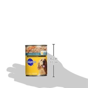 PEDIGREE Adult Canned Wet Dog Food Chopped Ground Dinner Chicken & Rice Flavor, (12) 13.2 oz. Cans