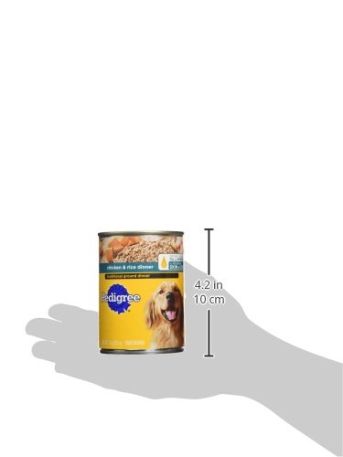 PEDIGREE Adult Canned Wet Dog Food Chopped Ground Dinner Chicken & Rice Flavor, (12) 13.2 oz. Cans