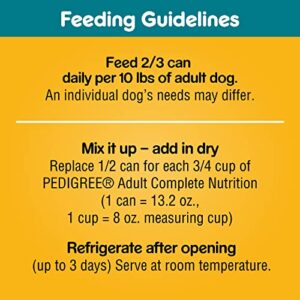 PEDIGREE Adult Canned Wet Dog Food Chopped Ground Dinner Chicken & Rice Flavor, (12) 13.2 oz. Cans