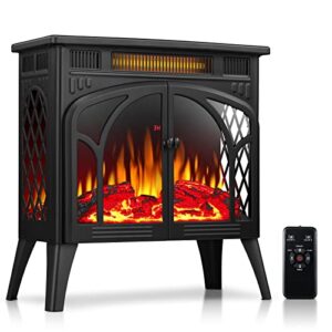 rintuf electric fireplace heater, 1500w infrared fireplace stove with 3d flame effect, 5100btu electric fireplace with remote control, ideal for indoor outdoor home use