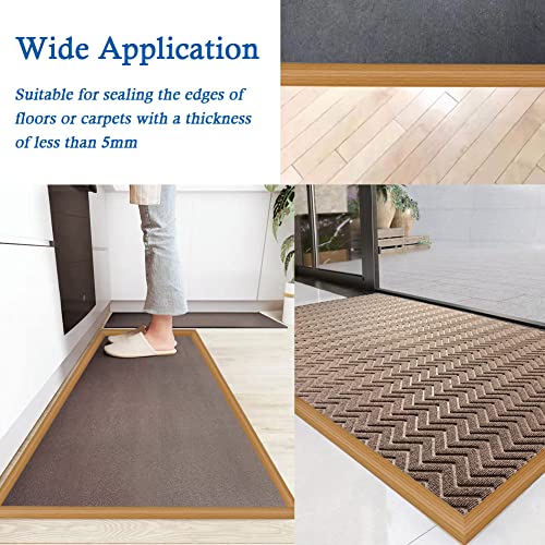 Floor Transition Strip Self Adhesive Carpet & Flooring Transitions Edging Trim Strip PVC Threshold Transitions Suitable for Threshold Height Less Than 5mm (10Ft, Wood Grain Light Brown-New)