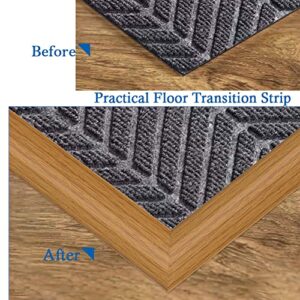 Floor Transition Strip Self Adhesive Carpet & Flooring Transitions Edging Trim Strip PVC Threshold Transitions Suitable for Threshold Height Less Than 5mm (10Ft, Wood Grain Light Brown-New)