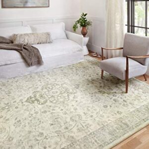 Loloi II Rosette Collection ROS-02 Ivory/Silver, Traditional 7'-6" x 9'-6" Area Rug