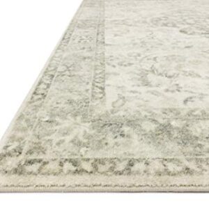 Loloi II Rosette Collection ROS-02 Ivory/Silver, Traditional 7'-6" x 9'-6" Area Rug