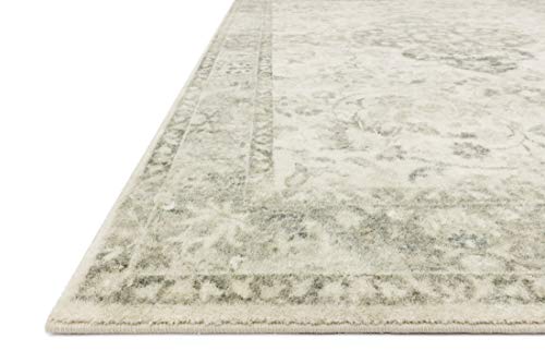 Loloi II Rosette Collection ROS-02 Ivory/Silver, Traditional 7'-6" x 9'-6" Area Rug