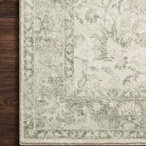 Loloi II Rosette Collection ROS-02 Ivory/Silver, Traditional 7'-6" x 9'-6" Area Rug