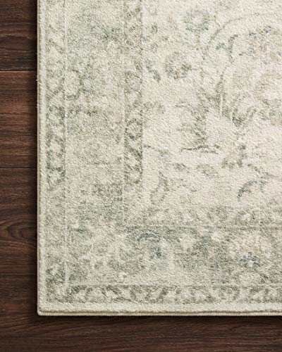 Loloi II Rosette Collection ROS-02 Ivory/Silver, Traditional 7'-6" x 9'-6" Area Rug