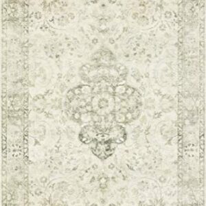 Loloi II Rosette Collection ROS-02 Ivory/Silver, Traditional 7'-6" x 9'-6" Area Rug