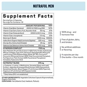 Nutrafol Men's Hair Growth Supplement | Clinically Effective for Visibly Thicker & Hair with More Scalp Coverage | Dermatologist Recommended | 3 Month Supply