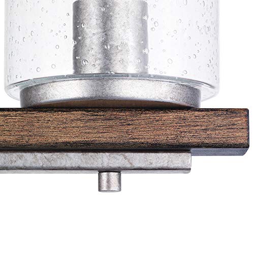 Boswell Quarter 4-Light Galvanized Vanity Light with Painted Chestnut Wood Accents