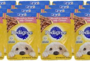 PEDIGREE PUPPY Soft Wet Dog Food Morsels in Sauce With Chicken, 3.5 oz Pouches, 16 Pack