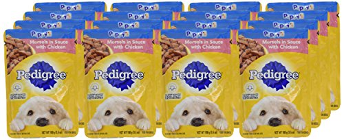 PEDIGREE PUPPY Soft Wet Dog Food Morsels in Sauce With Chicken, 3.5 oz Pouches, 16 Pack