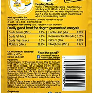 PEDIGREE PUPPY Soft Wet Dog Food Morsels in Sauce With Chicken, 3.5 oz Pouches, 16 Pack