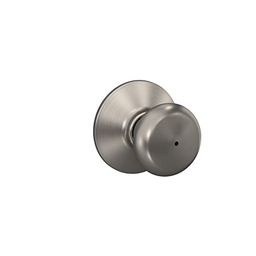 Schlage F40 V PLY 619 Plymouth Door Knob, Bed & Bath Privacy Lock, Satin Nickel