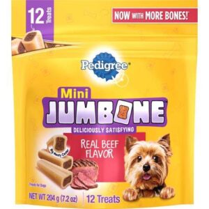 pedigree mini jumbone, real beef flavor (pack of 4)