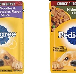 Pedigree Dog Food Wet Bundle,Choice cuts in Gravy,Assorted Flavors Filet,Beef Chicken. Soft Dog Food.Total 10 Pouches,Plus a 01 Nature's Choice Pressed Bone 01 ILC Buy Magnets Fridge. 3.5 Ounce