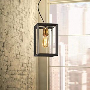 home decorators collection hd-1549-i 1-light black frame w/antique brass socket