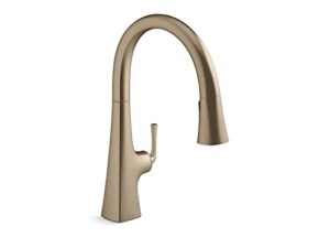 kohler 22068-bv k-22068-bv graze touchless kitchen sink faucet, vibrant brushed bronze